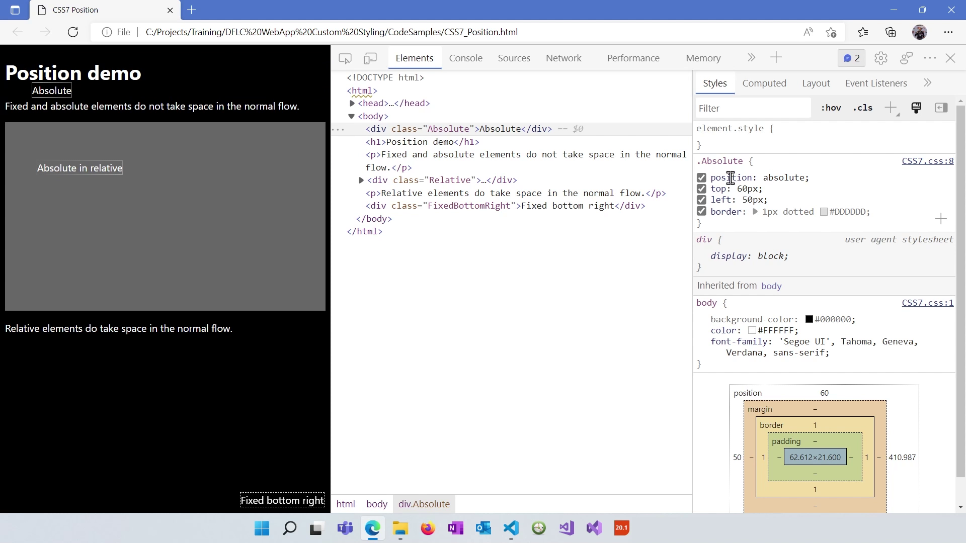DFLC Lesson - CSS Sizing and Positioning